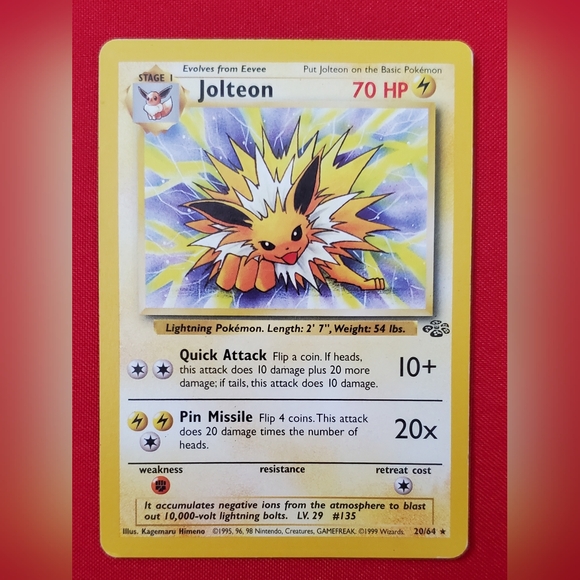 Pokemon | Toys | Jolteon 264 Jungle Rare Mp Pokemon Tcg Card | Poshmark